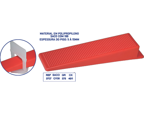 JUNTA PRUMO CUNHA NIVELAMENTO PORCELANATO C/100 PÇS LOTUS - Eletropam